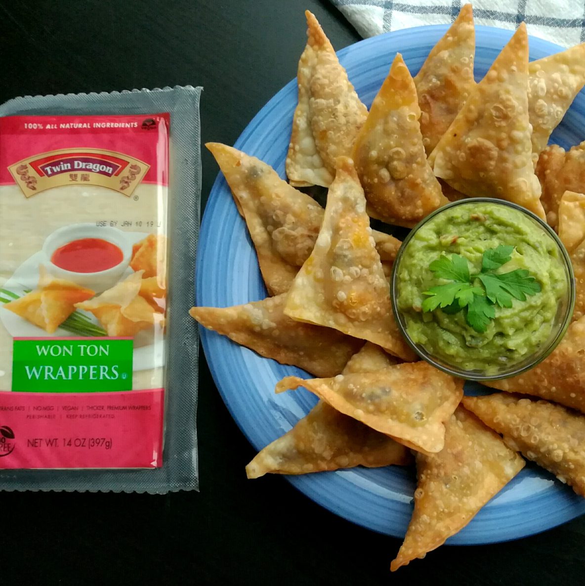 Cheesy Vegan Chorizo, Black Bean, and Potato Wontons - TryVeg